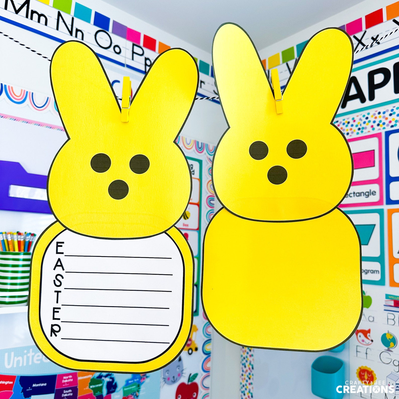 Easter Peep Craft Template | Acrostic Poem Activity | Spring Bulletin ...