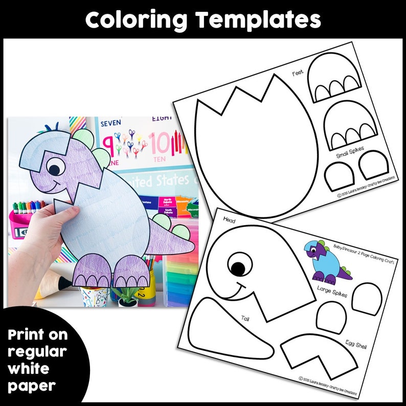 Dinosaur Craft for Kids | Dinosaur Template | Dinosaur Pattern ...