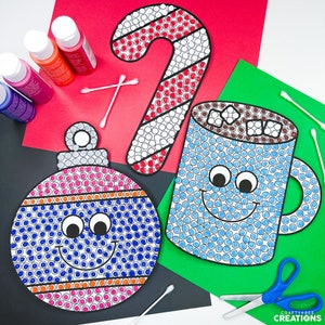 Winter Q Tip Painting Craft | Christmas Activity | Kindergarten ...