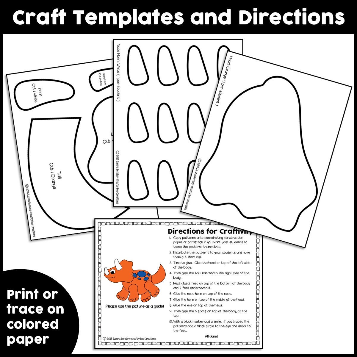 Dinosaur Craft for Kids | Dinosaur Pattern | Dinosaur Template ...
