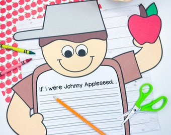 Johnny Appleseed Craft | Apple Activities | Fall Bulletin Board - Etsy