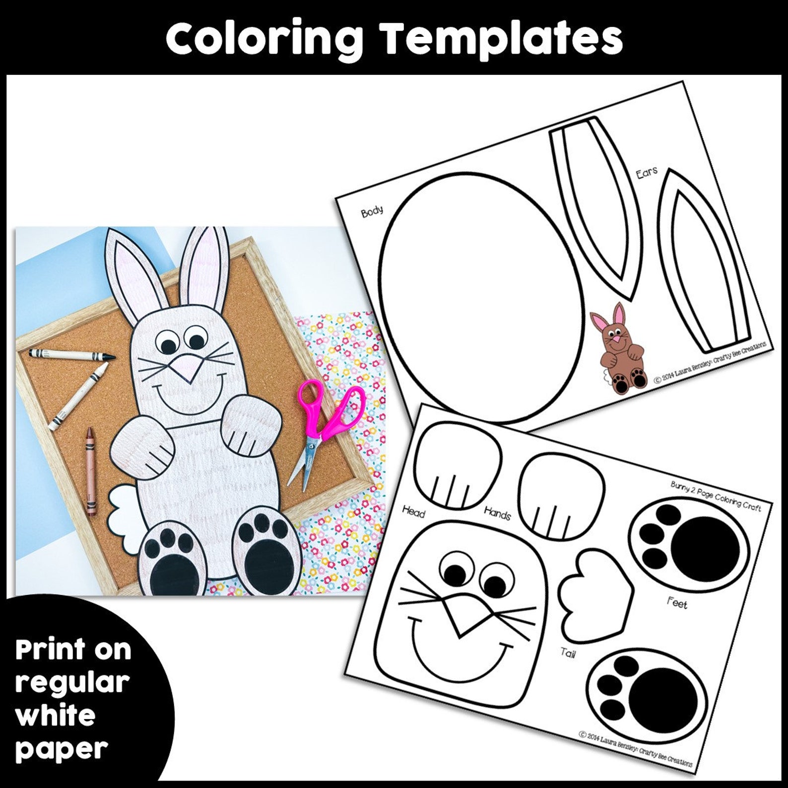 Easter Bunny Craft Template | Printable Spring Art Projects | Easter ...