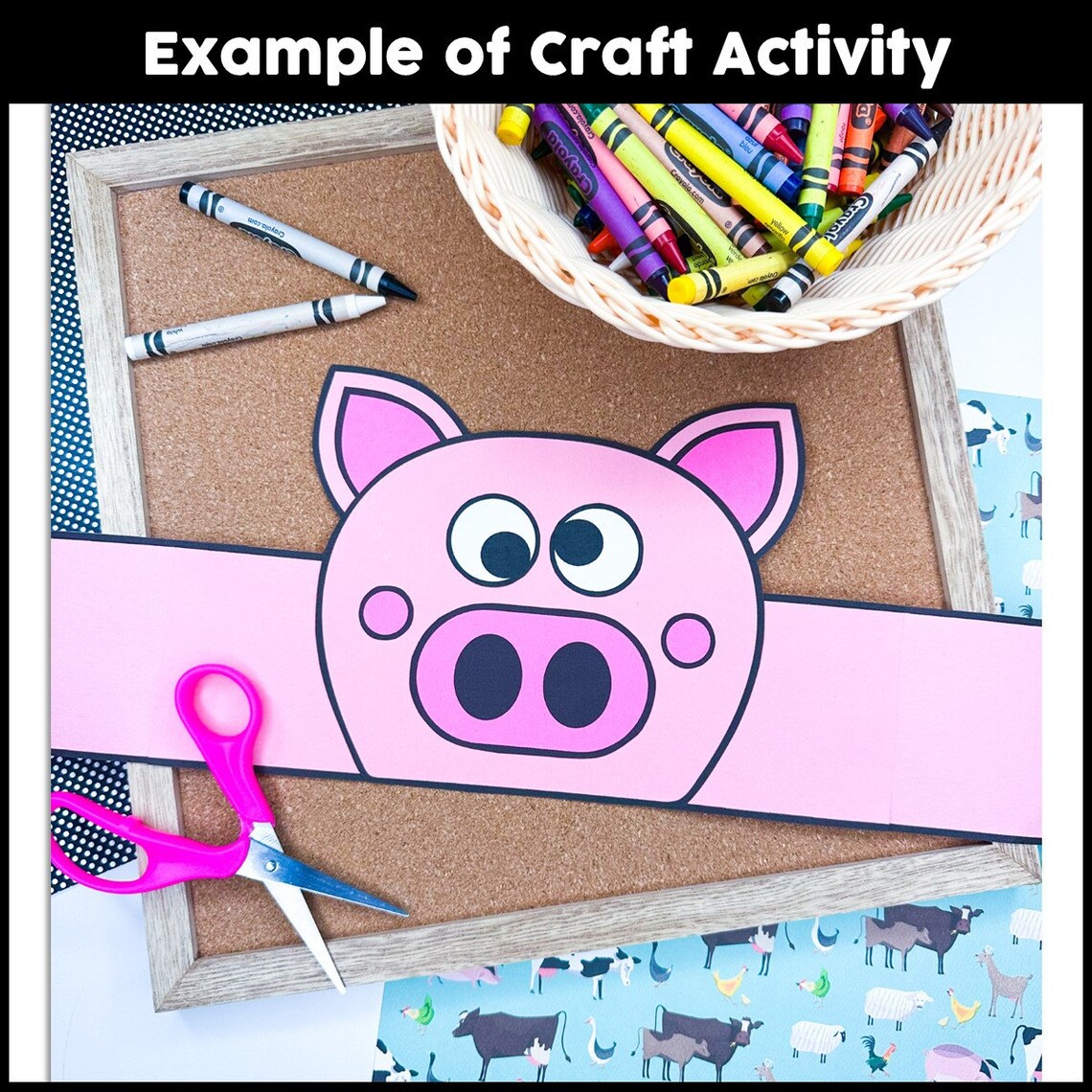 Pig Hat Craft Farm Animal Activities Crown Headband Template ...