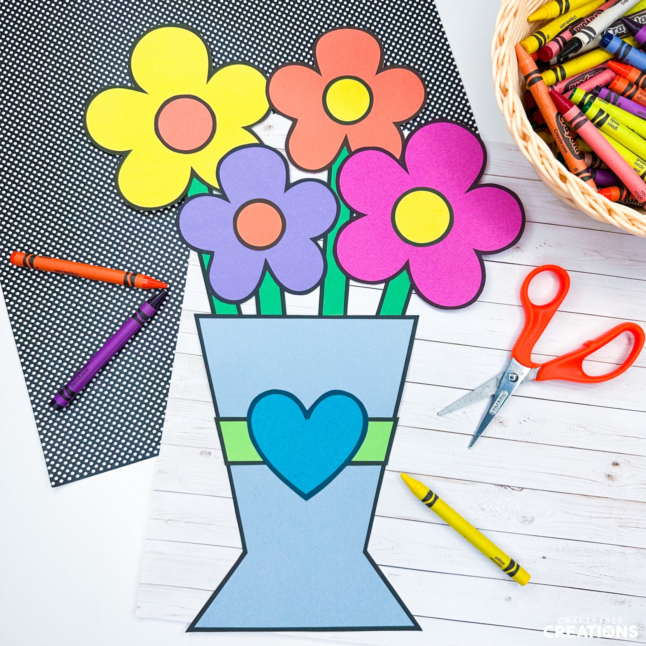 Spring Flowers Craft Template | Mothers Day Flower Bouquet | Spring ...