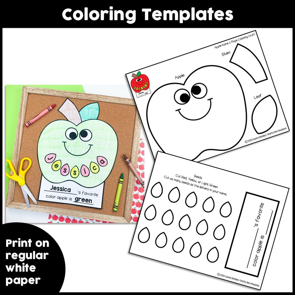 Apple Name Craft | Back to School Activity | Letter Recognition ...