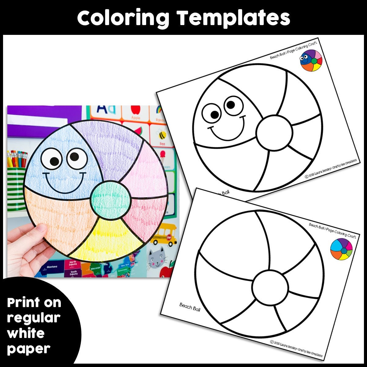 Summer Craft for Kids | Beach Ball Craft | Beach Ball Template ...