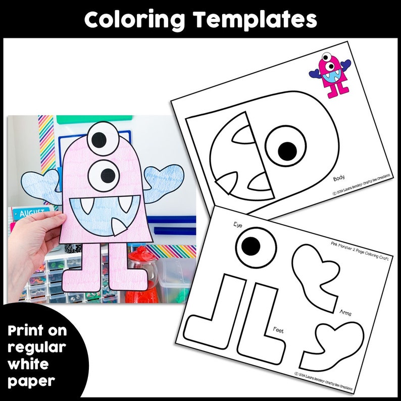 Monster Craft for Kids | Halloween Craft for Kids | Monster Template ...