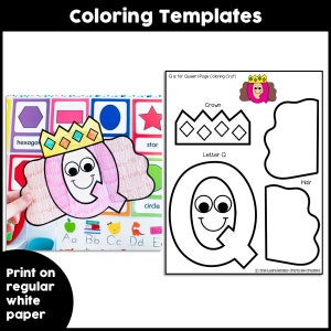 Letter Q Craft Patterns | Queen Craft | Alphabet Crafts | Uppercase ...