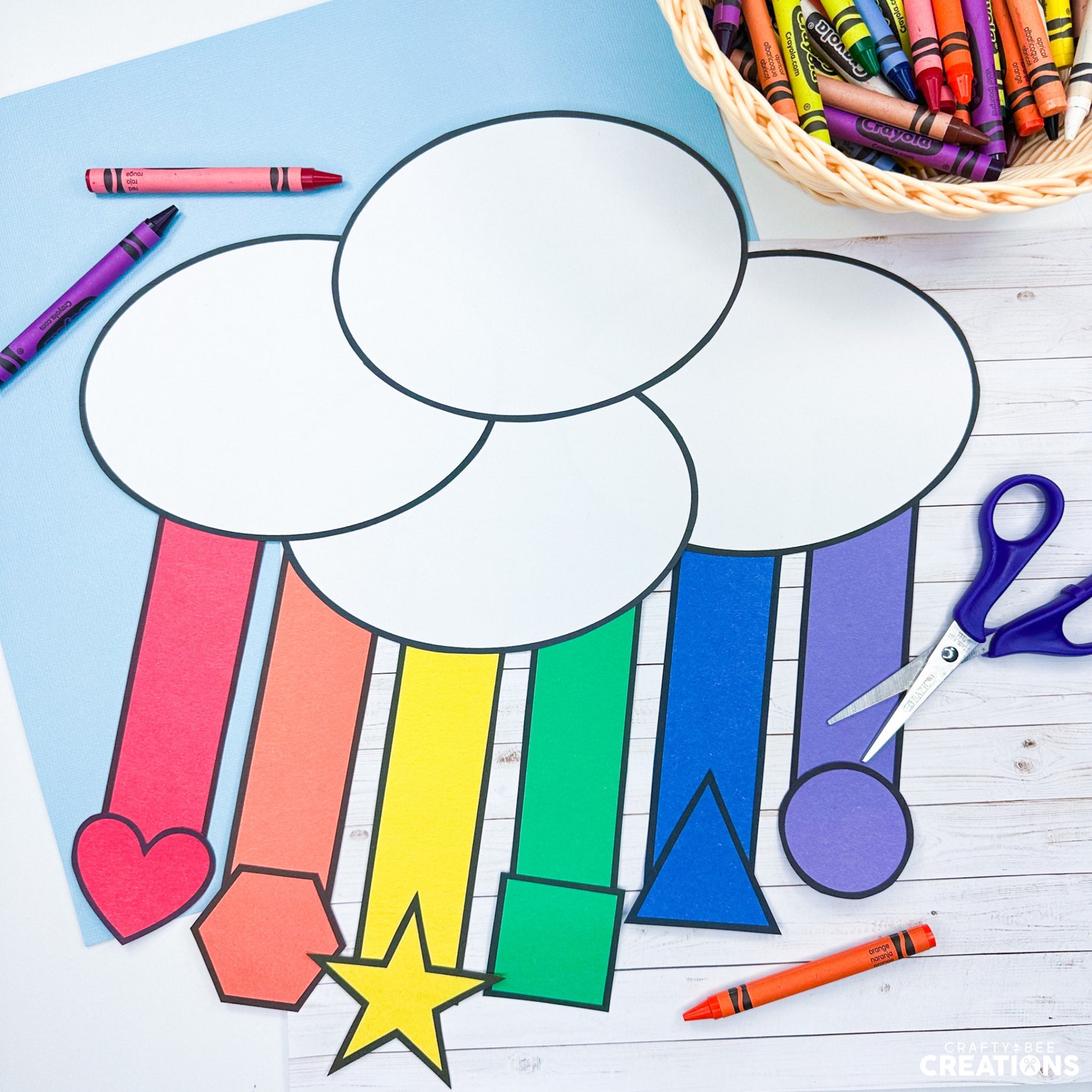 Rainbow 2d Shape Craft Template St Pattys Day Pattern Craftivity ...