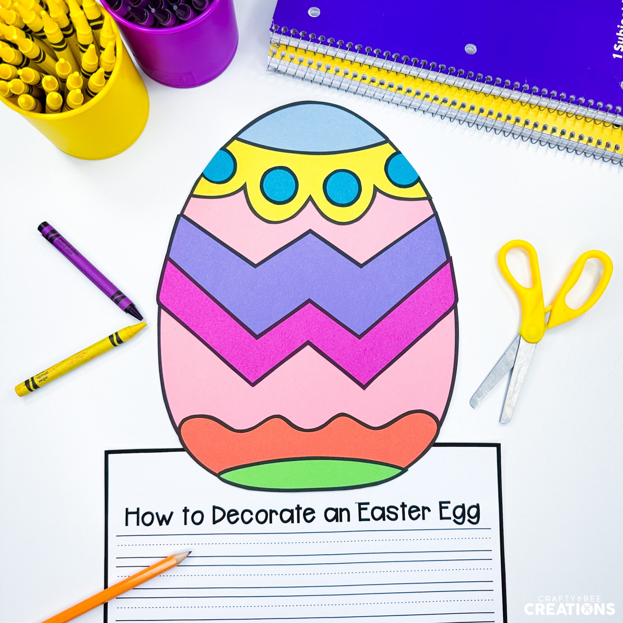 Printable Spring Easter Egg Craft Template | March Writing Prompts ...
