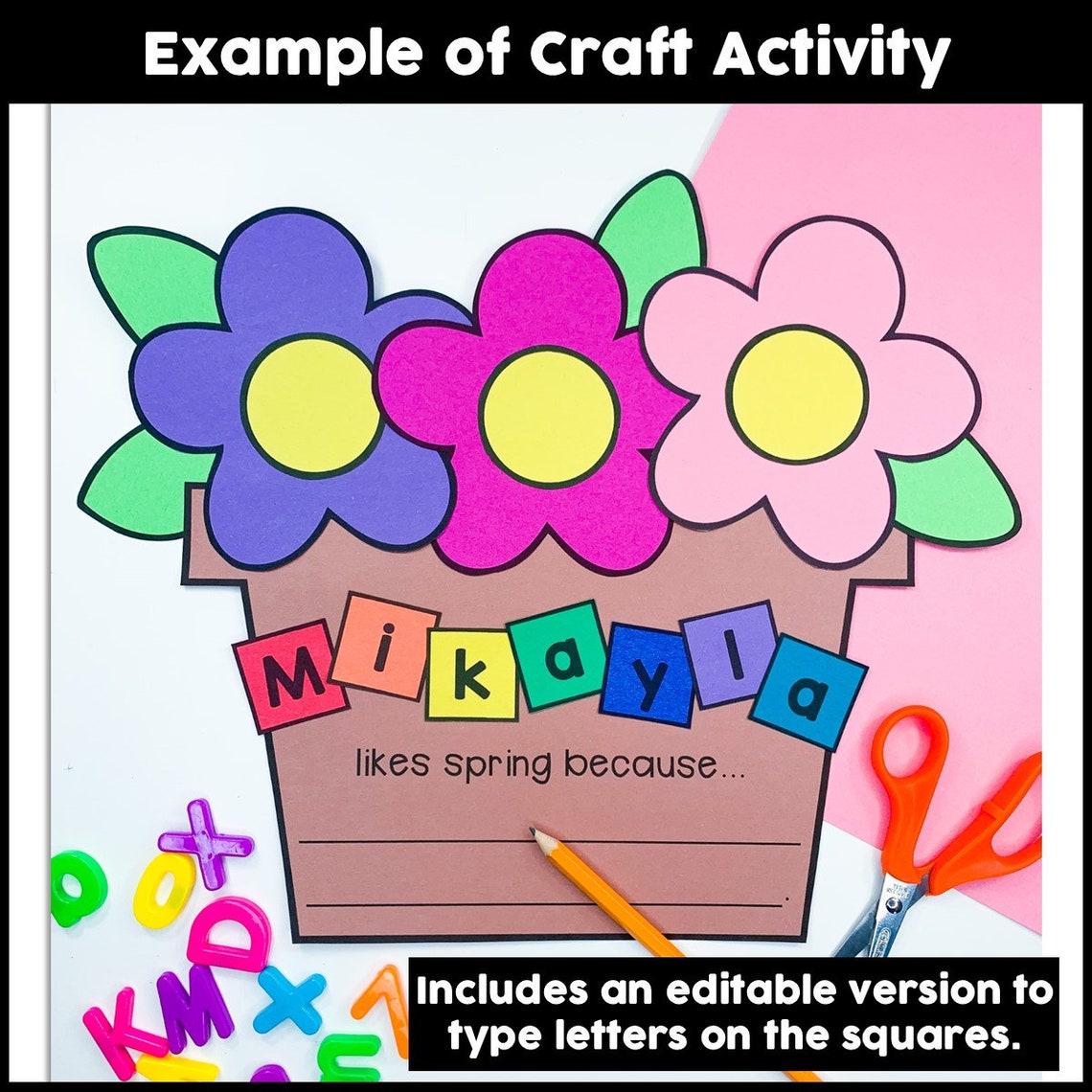 Spring Flowers Craft Patterns Name Craft Spring Activities Spring ...