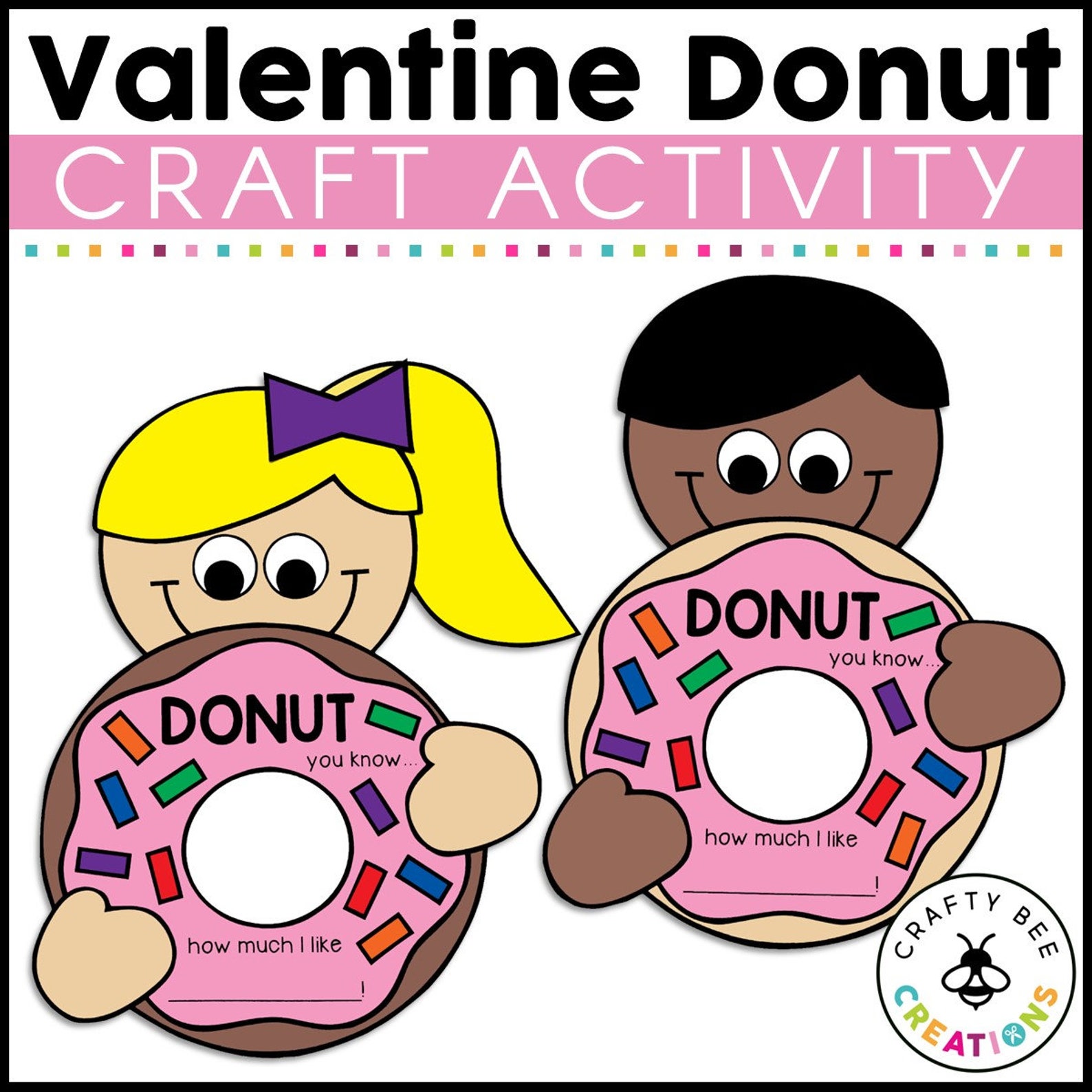 Valentines Day Donut Craft Patterns | Valentines Day Activities ...