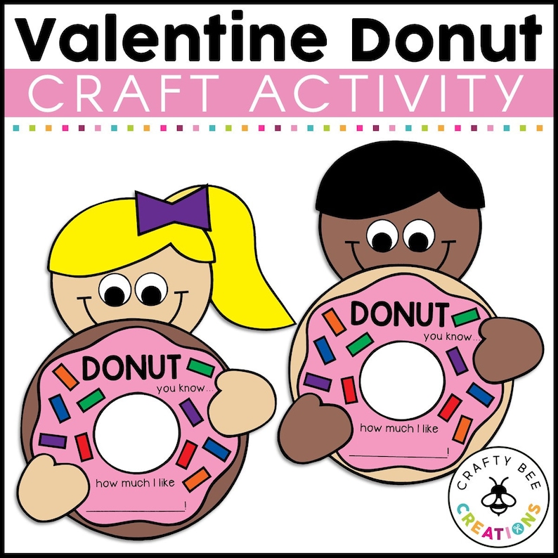 Valentines Day Donut Craft Patterns | Valentines Day Activities ...