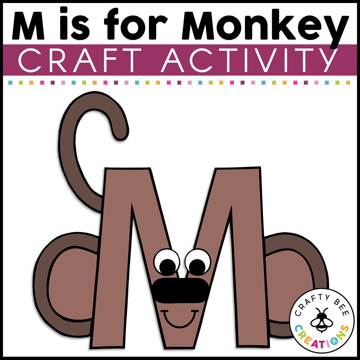 Letter M Craft Patterns | Monkey Craft | Alphabet Crafts | Uppercase ...
