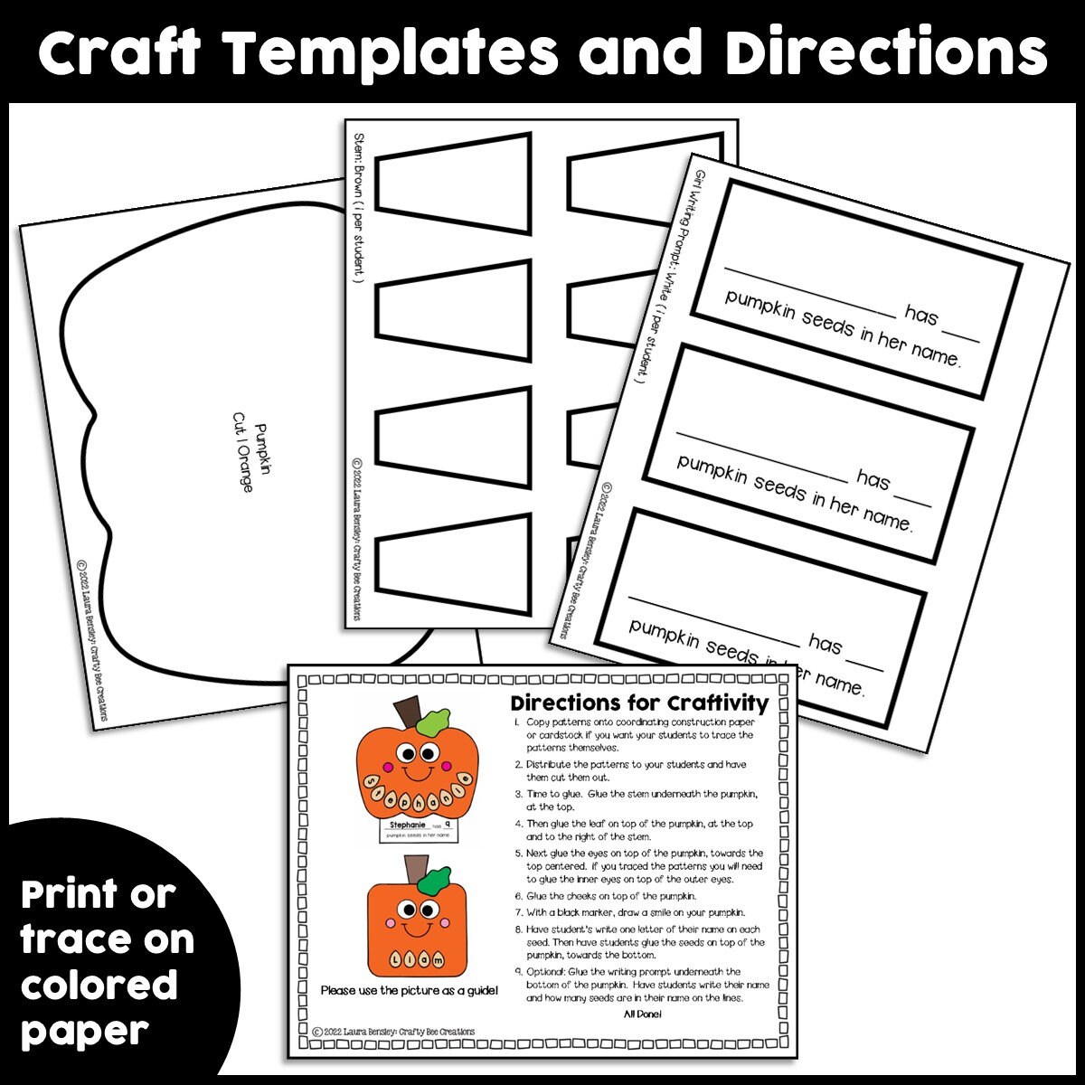 Pumpkin Name Craft | Square Pumpkin Activity | Halloween | Pumpkin ...