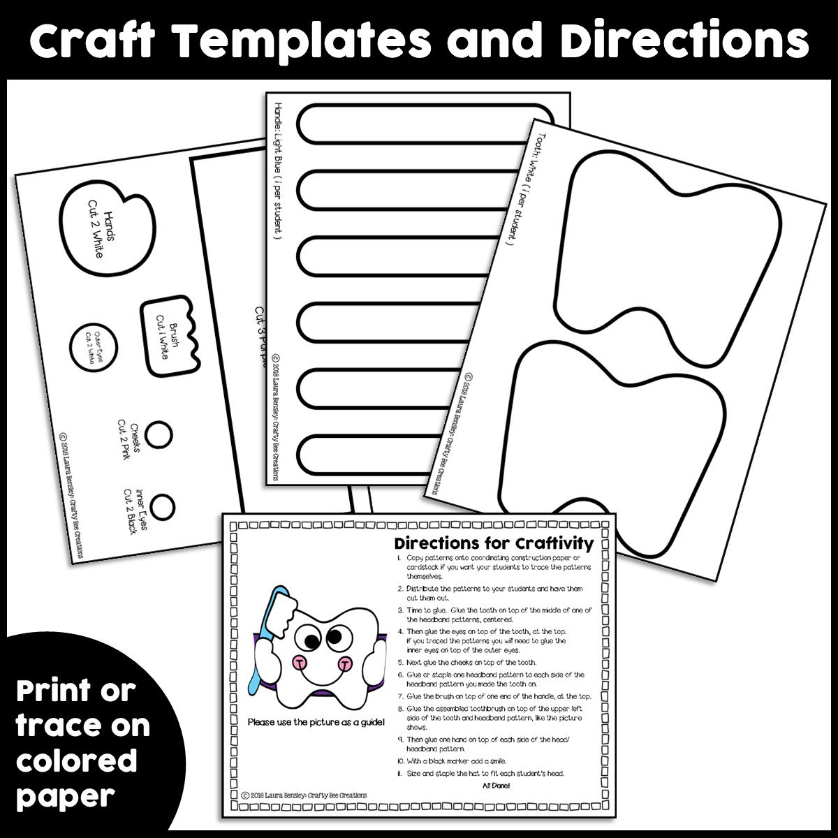 Tooth Hat Craft | Brushing Teeth Activities | Dental Health Month ...