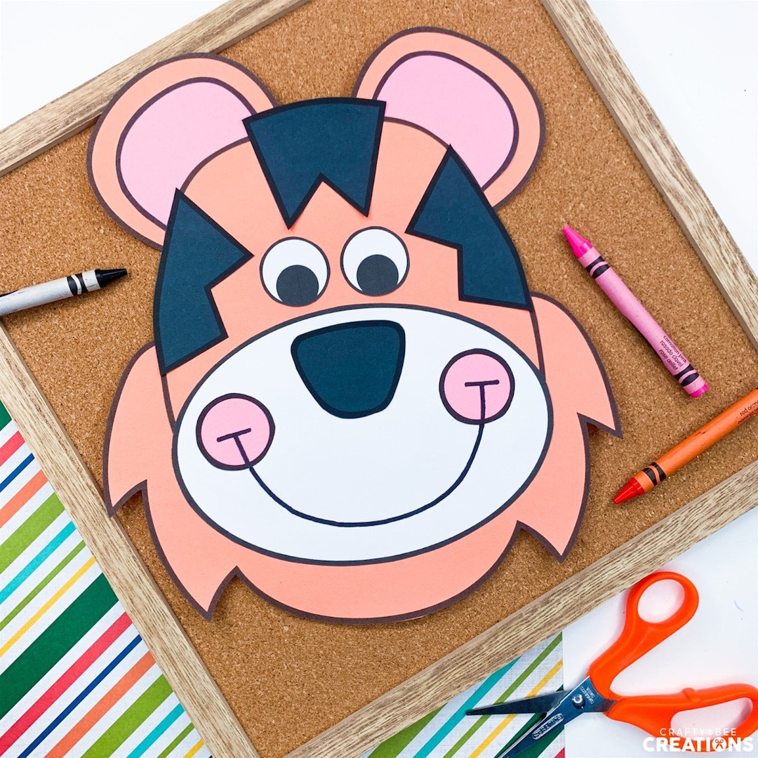 Tiger Craft Patterns | Zoo Animal Craft | Zoo Animal Activities ...