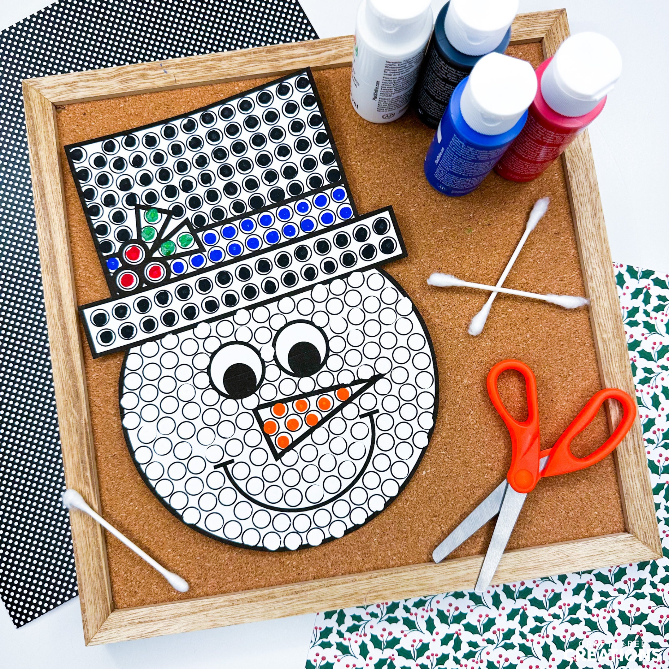 Winter Q Tip Painting Craft | Christmas Activity | Kindergarten ...