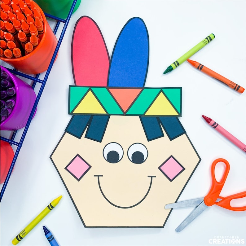 Shape Native American Craft | Thanksgiving Activities | Template ...