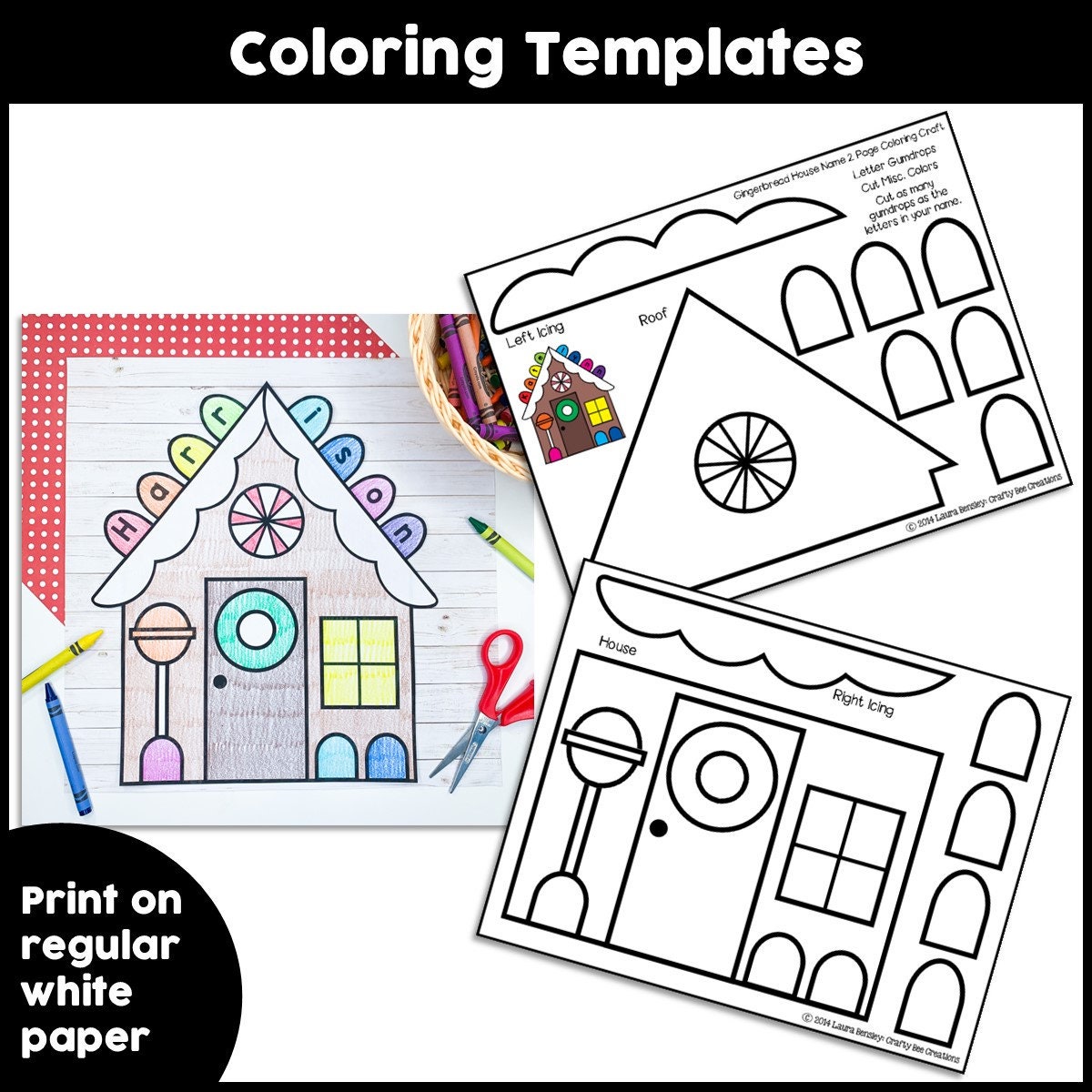 Gingerbread House Name Craft | Build a Gingerbread House Craft ...