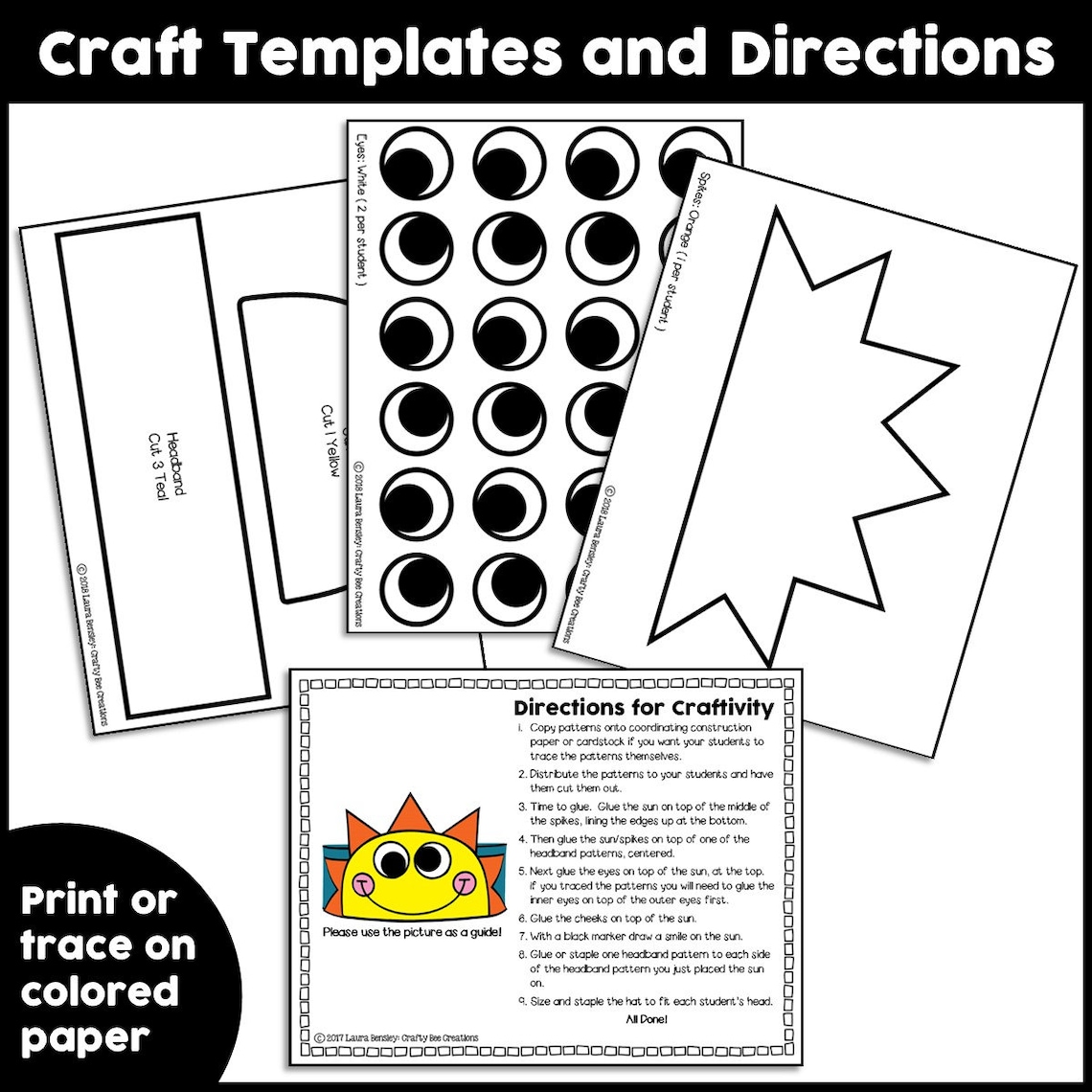 Sun Hat Craft for Kids Summer Craft Activity Spring Activities Sun ...