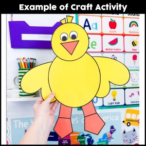 Shape Chick Craft Template | 2d Shapes | Life Cycle of a Chicken | Farm ...
