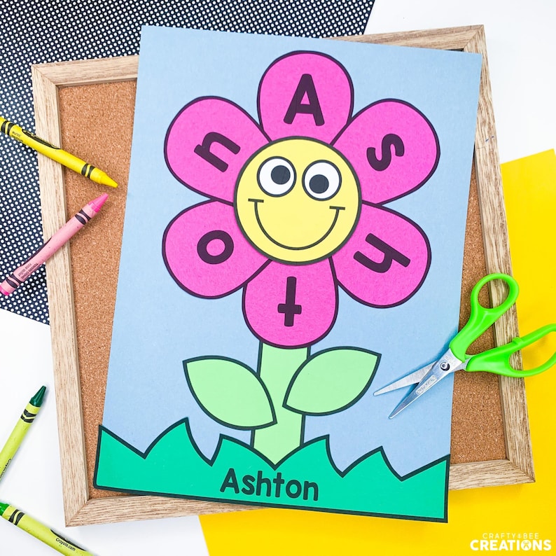 Spring Flower Name Craft Template Preschool Kindergarten Fine Motor ...