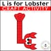Letter L Craft Patterns | Lobster Craft | Alphabet Crafts | Uppercase ...