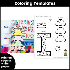 Letter I Craft Patterns | Ice Cream Craft | Alphabet Crafts | Uppercase ...