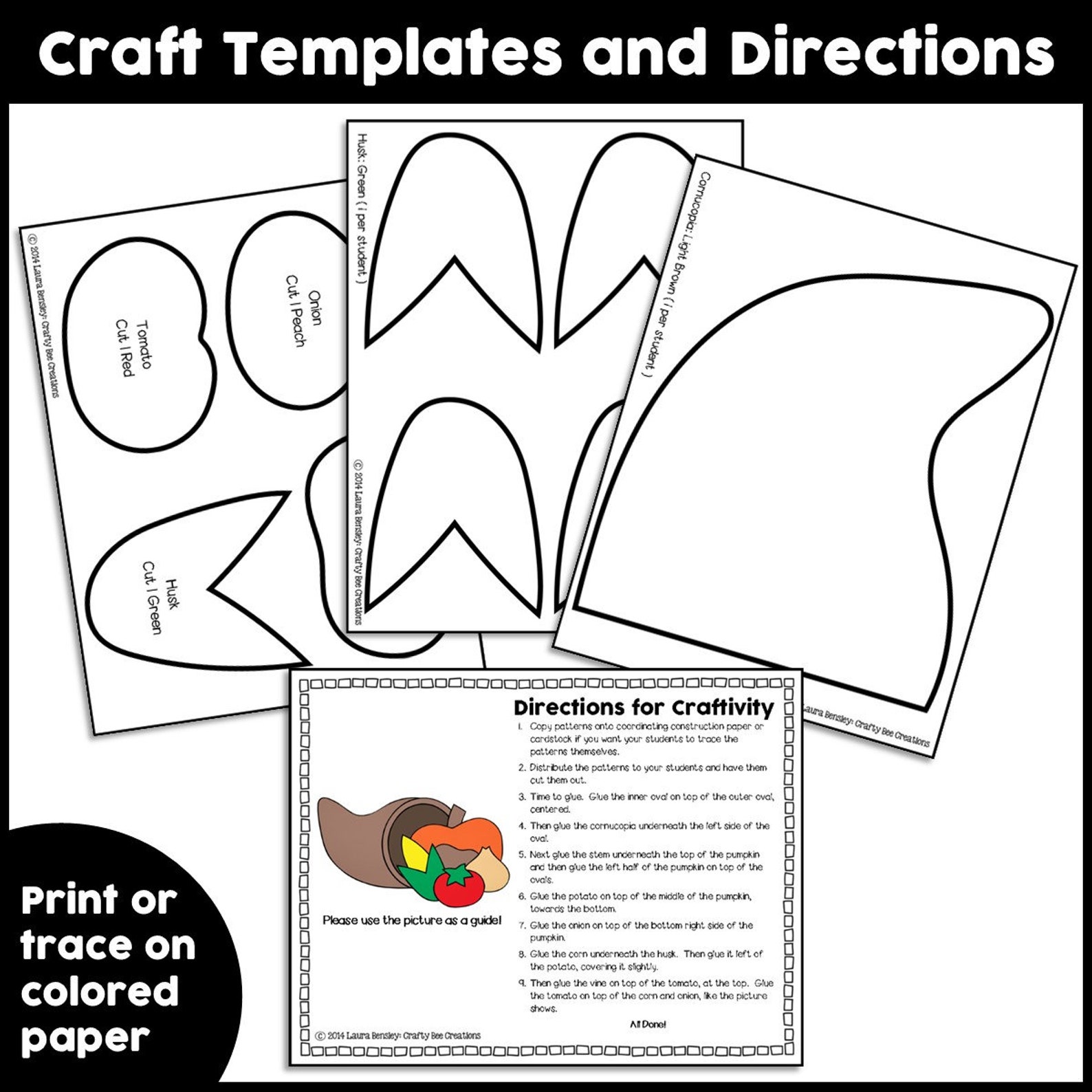 Cornucopia Craft | Thanksgiving Craft | Thanksgiving Feast Craft ...