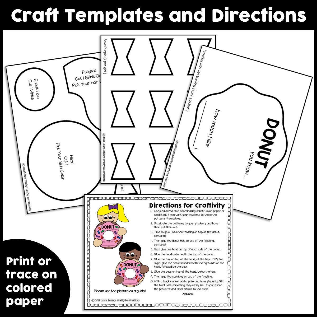 Valentines Day Donut Craft Patterns | Valentines Day Activities ...