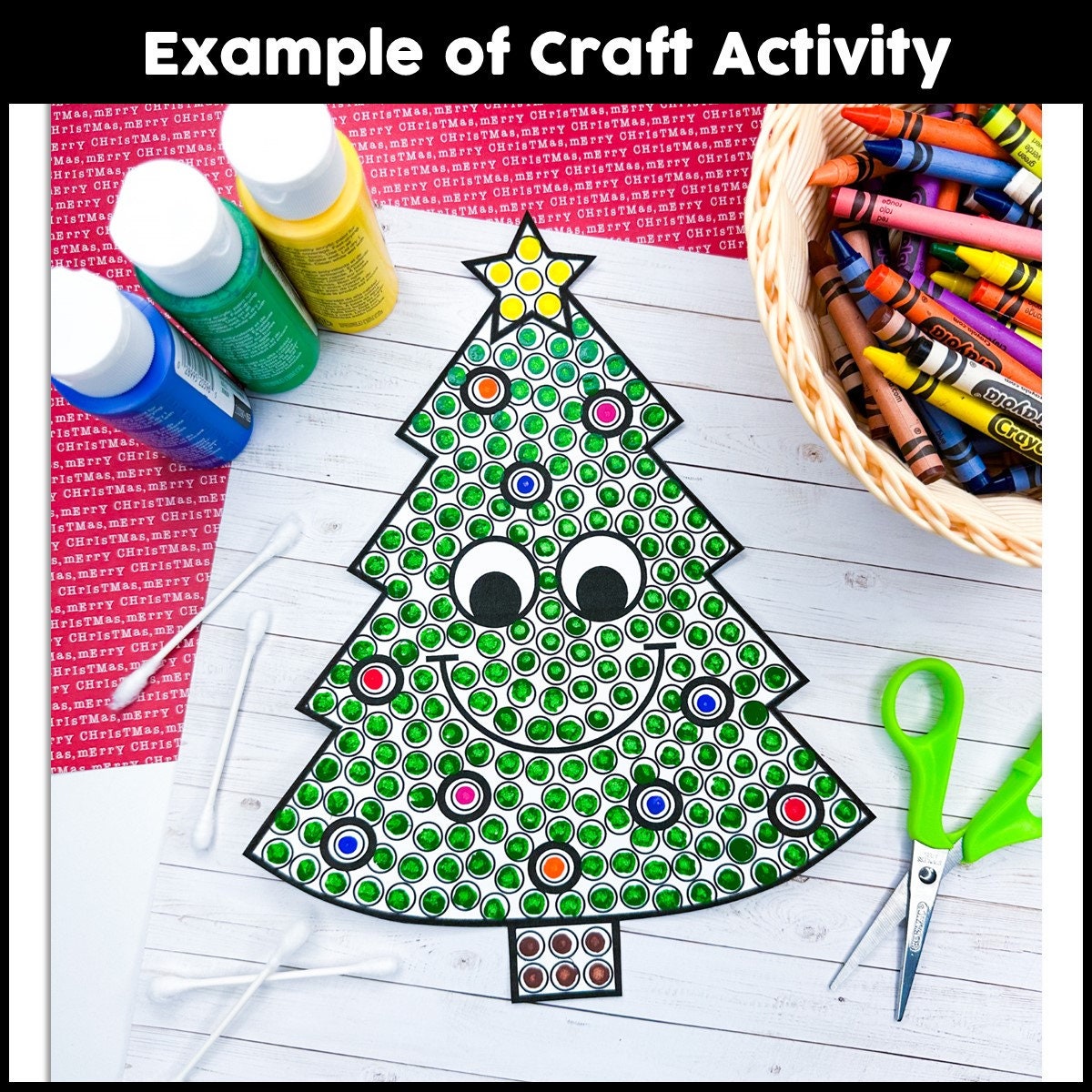 Winter Q Tip Painting Craft | Christmas Activity | Kindergarten ...