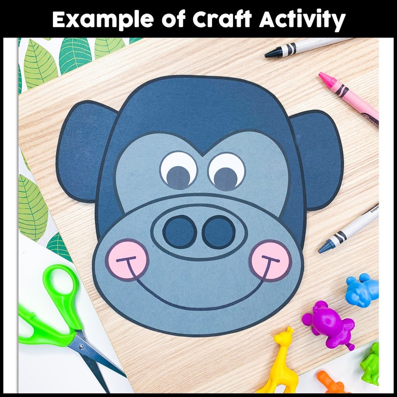 Gorilla Craft Patterns | Zoo Animal Craft | Zoo Animal Activities ...