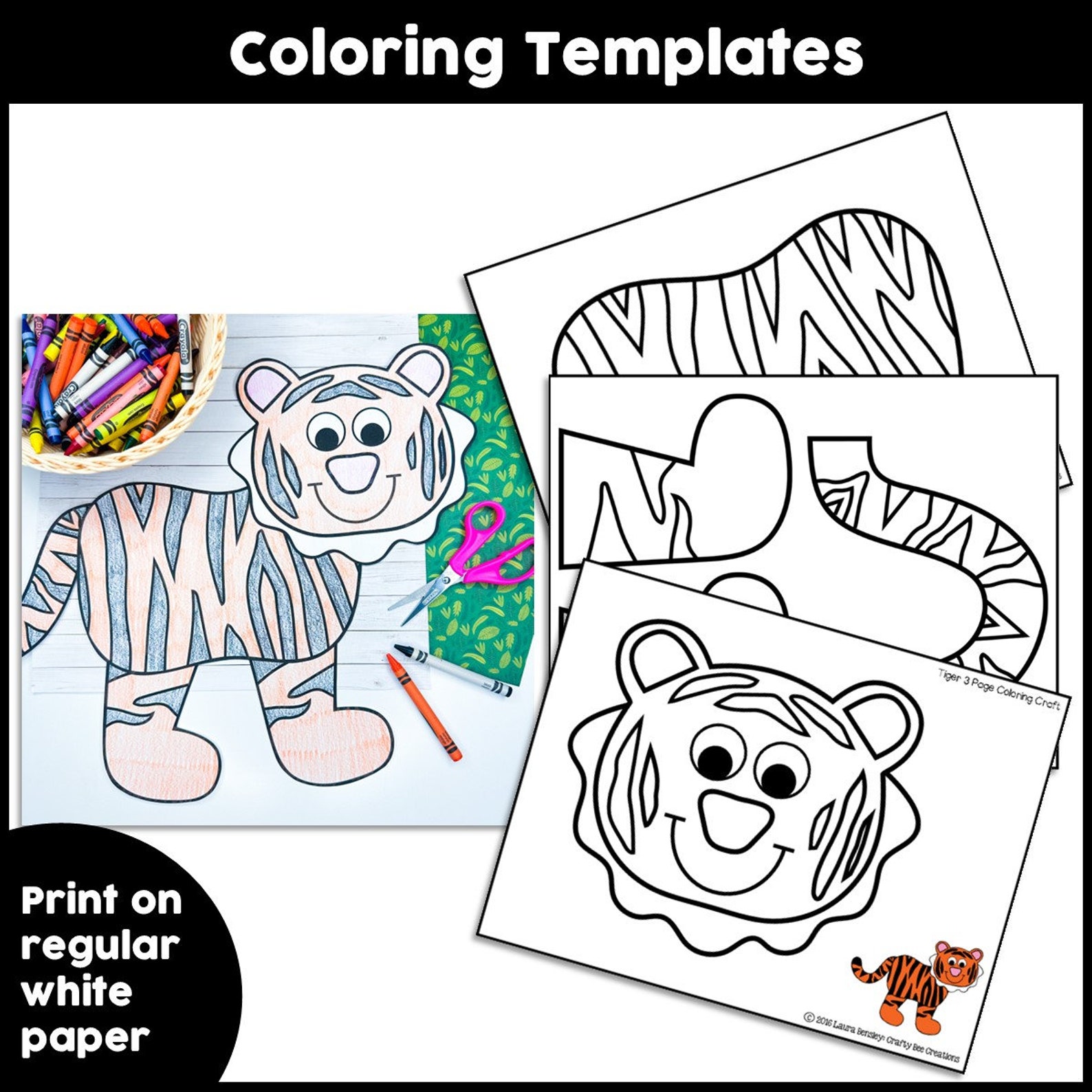 Tiger Craft | Rainforest | Jungle | Zoo Animals Craft Activities ...