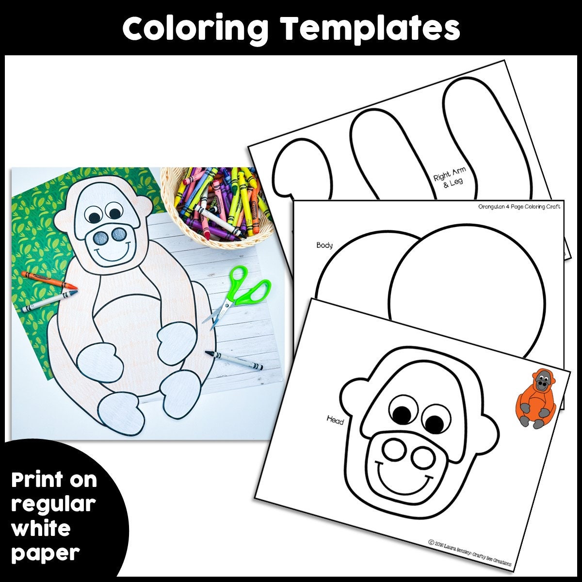 Orangutan Craft | Rainforest | Jungle | Zoo Animals Craft Activities ...