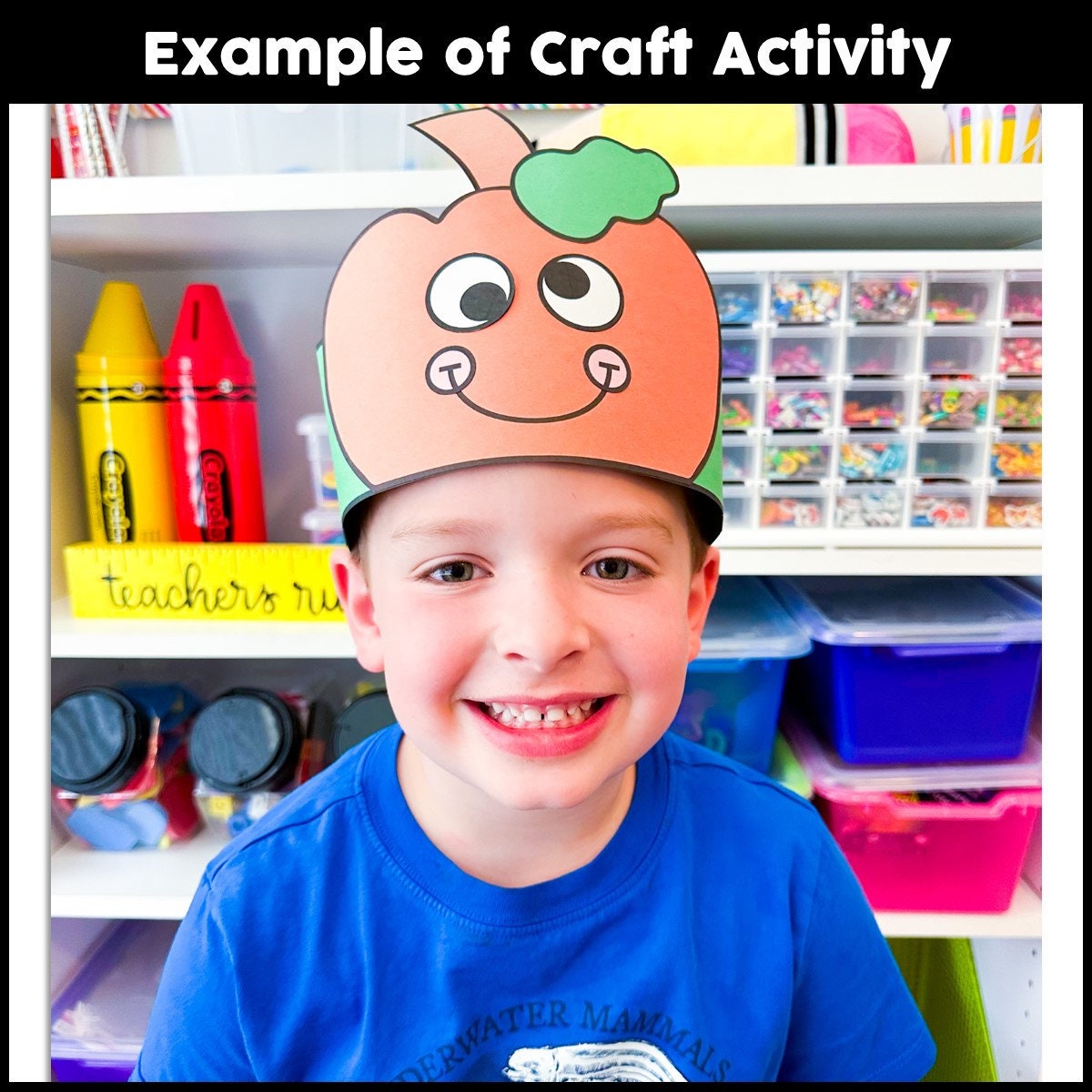 Pumpkin Hat Craft | Jack-o-lantern Crown | Headband Template ...