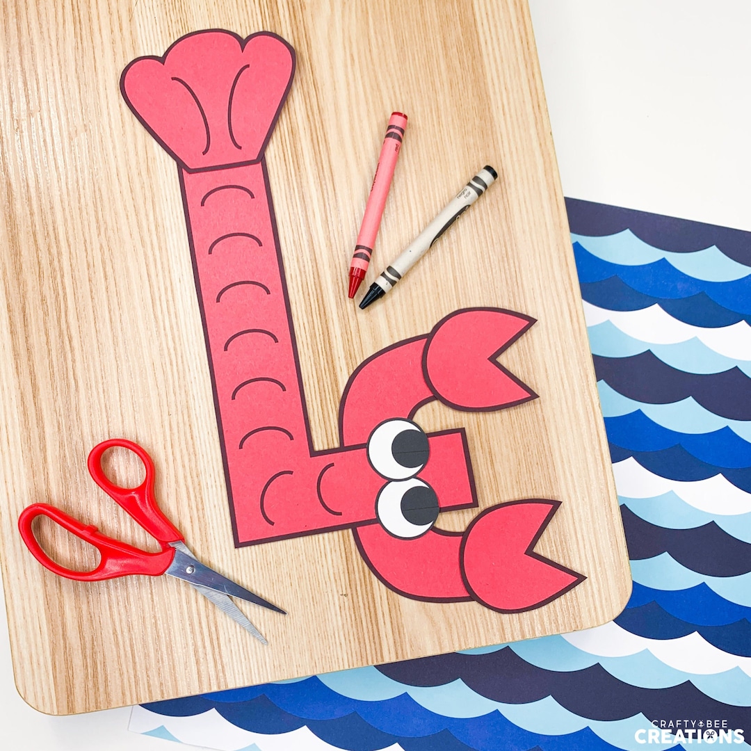 Letter L Craft Patterns Lobster Craft Alphabet Crafts - Etsy
