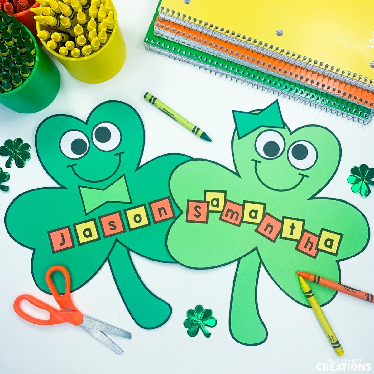 St Patrick's Day Craft for Kids | Shamrock Name Craft Patterns | Saint ...