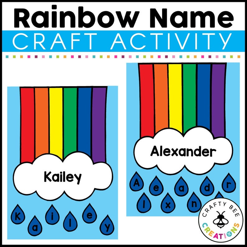 Rainbow Name Craft for Kids Spring Activities St. - Etsy