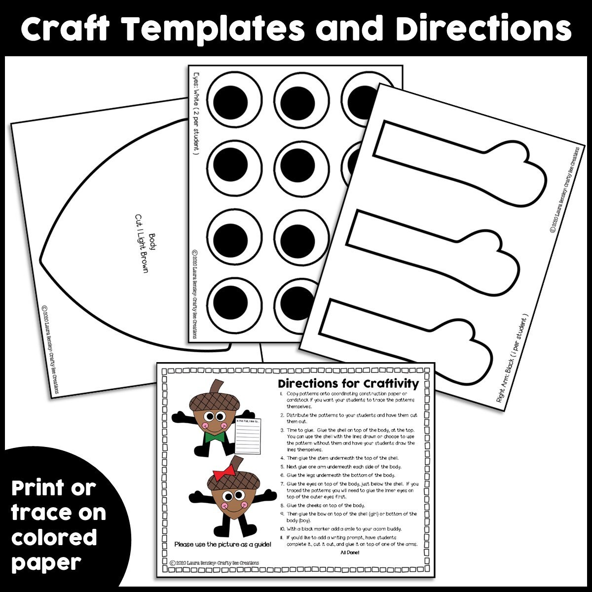 Fall Acorn Craft | Fall Activities | Fall Bulletin Board | Fall Writing ...