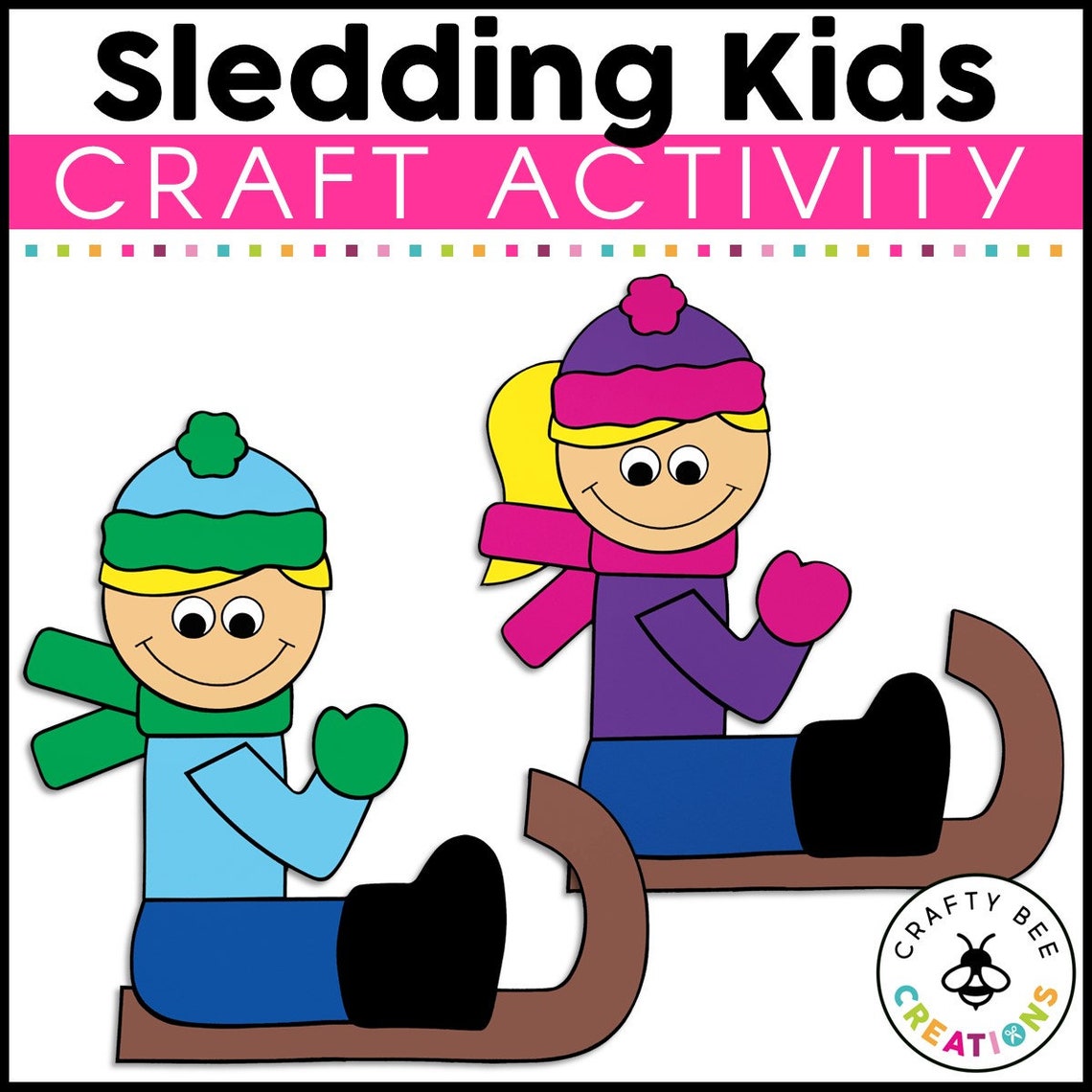 Winter Kids Craft | Winter Craft | Sledding Kids Craft | Winter ...