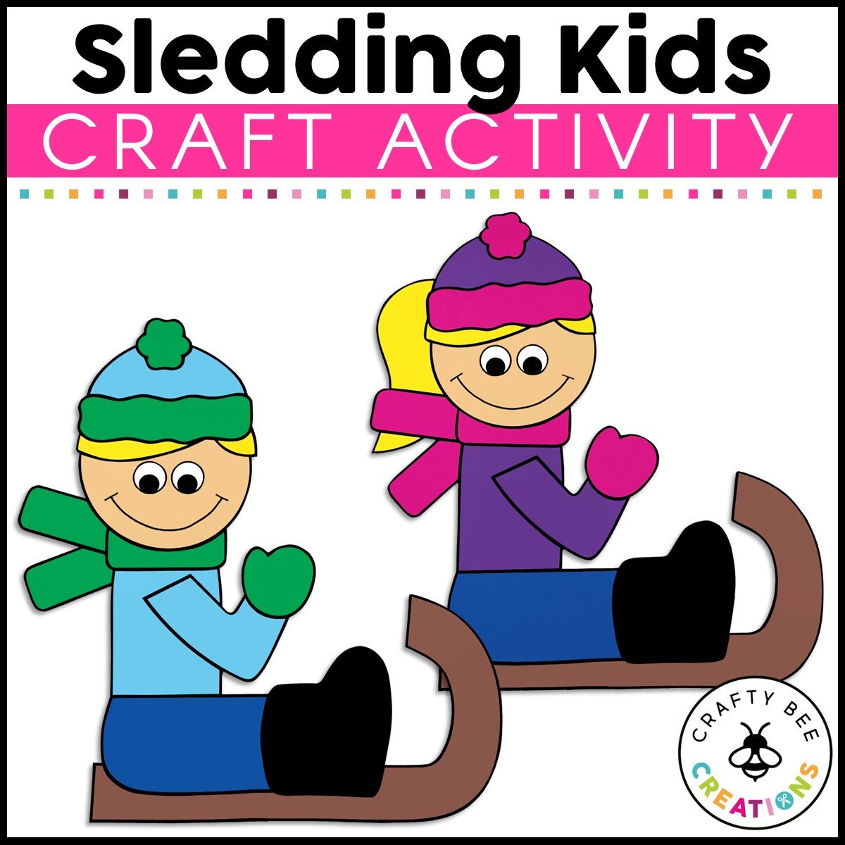 Winter Kids Craft | Winter Craft | Sledding Kids Craft | Winter ...