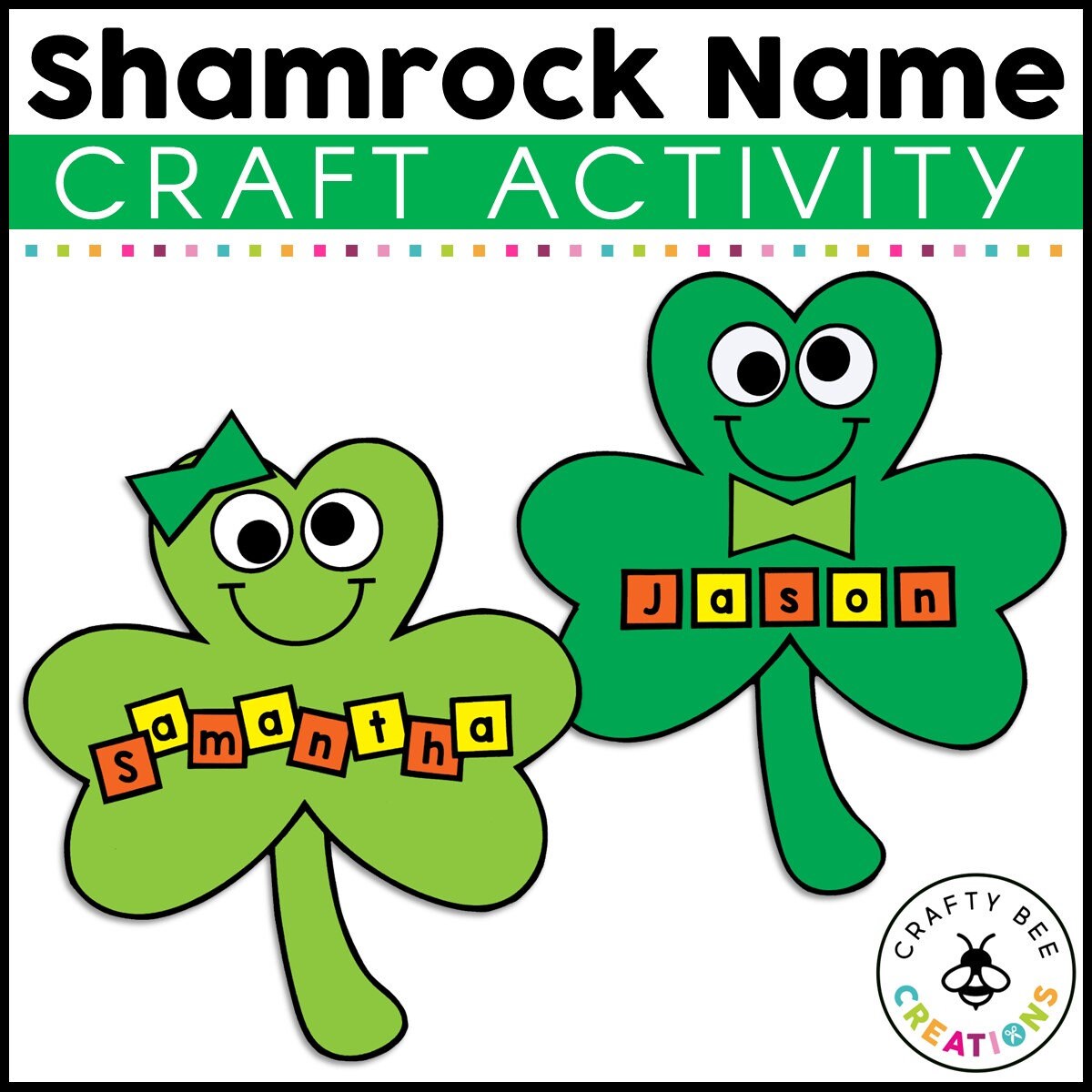 St Patrick's Day Craft for Kids | Shamrock Name Craft Patterns | Saint ...