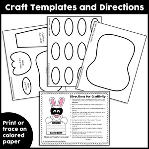 Easter Bunny Craft Template | Spring Writing Prompts | March Bulletin ...