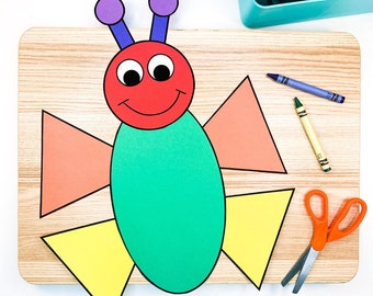 Shape Animal Craft Patterns Cat Craft Shape Activities 2D Shapes - Etsy