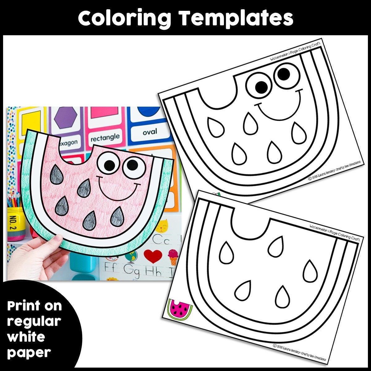 Watermelon Name Craft | Watermelon Pattern | Watermelon Template | End ...