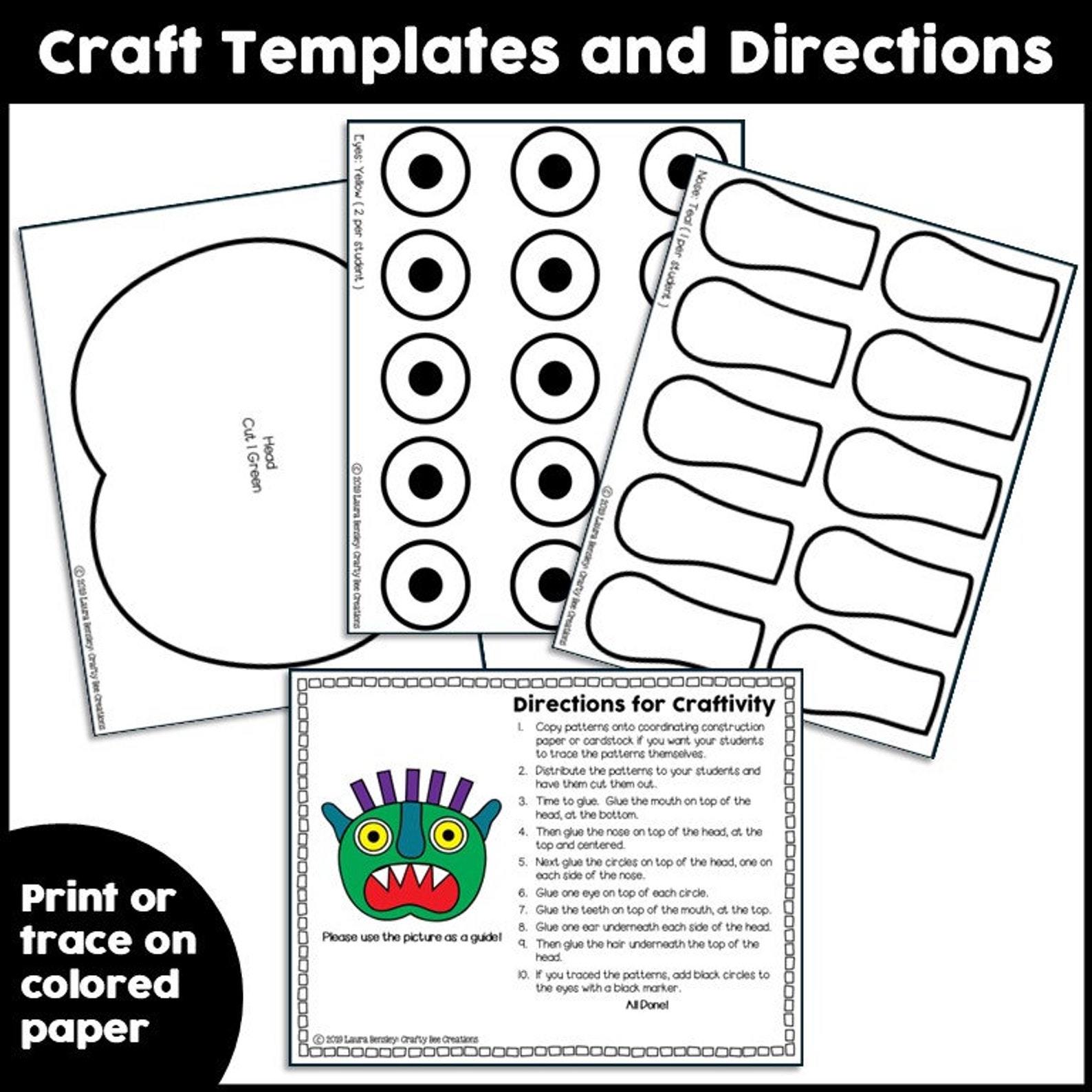 Go Away Big Green Monster Craft | Halloween Bulletin Board ...