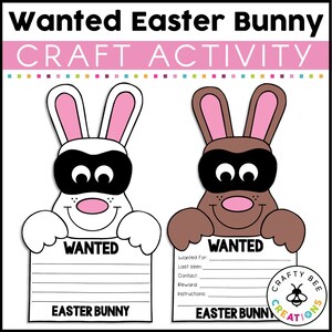 Easter Bunny Craft Template | Spring Writing Prompts | March Bulletin ...