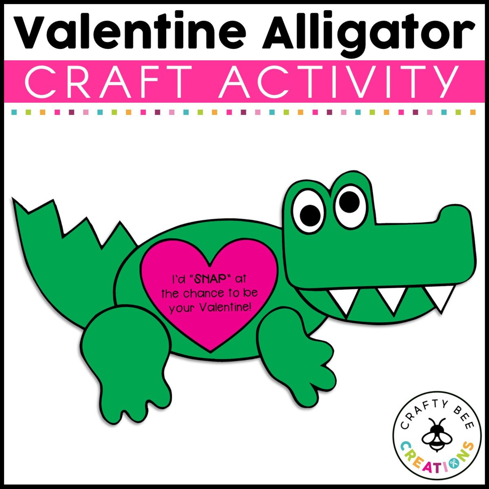 Valentines Day Alligator Craft Patterns Valentines Day Activities ...