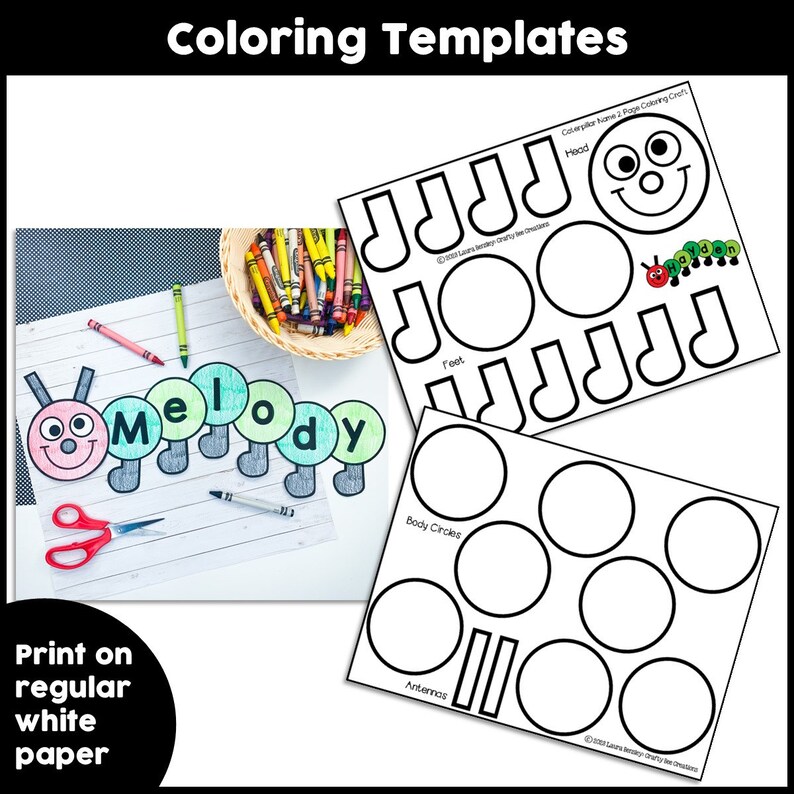 Caterpillar Name Craft for Kids | Spring Activities | Bulletin Board ...